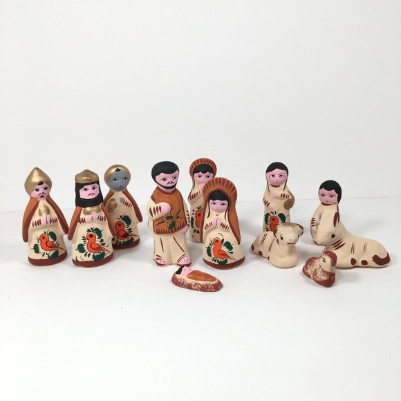 Unbranded | Holiday | Talavera Mexican 2pc Nativity Set Hand Painted ...